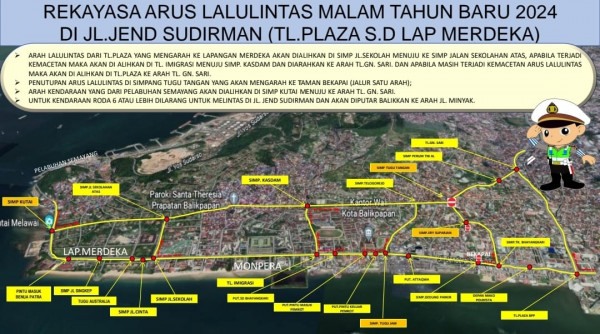 Polresta Balikpapan Rekayasa Lalu Lintas di Malam Tahun Baru, Jalan di Tiga Titik Utama Ini ...
