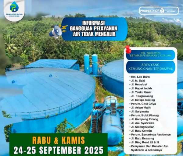 Air Bersih di Samarinda Terganggu Dua Hari, Warga Diminta Siapkan Penampungan | Korankaltim.com